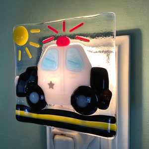 1 Police Car Fused Glass Plug in Night Light - Etsy