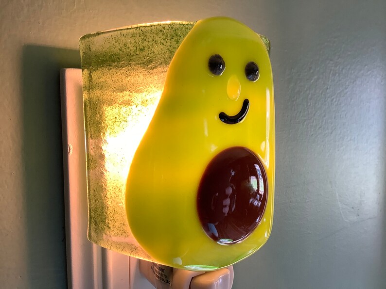 Avocado Fused Glass Plug in Fruit Night Light Outlet Sconce - Etsy