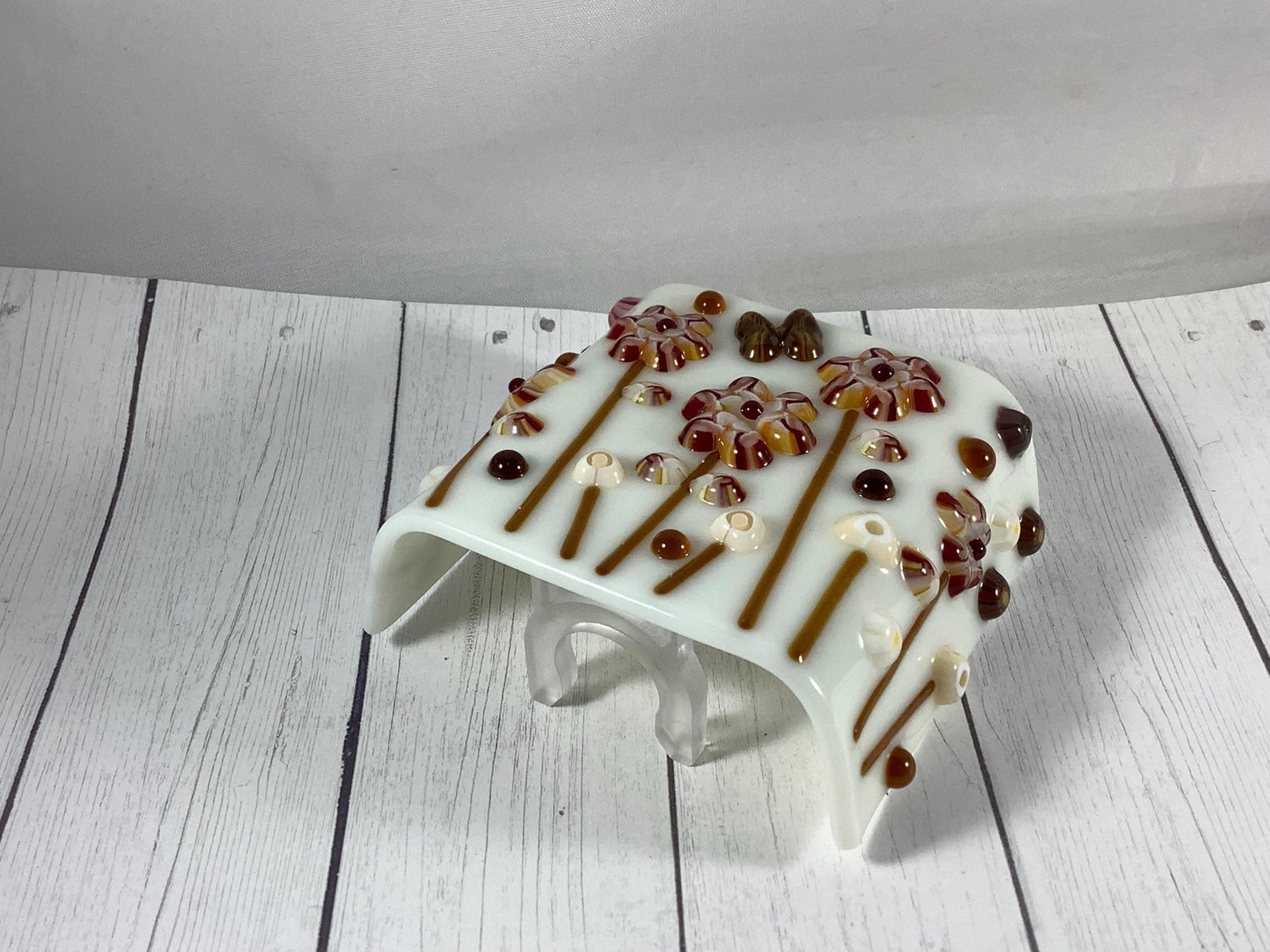 Murrini Brown Meadow Mayhem Glass Plug in Flowers Night Light With ...