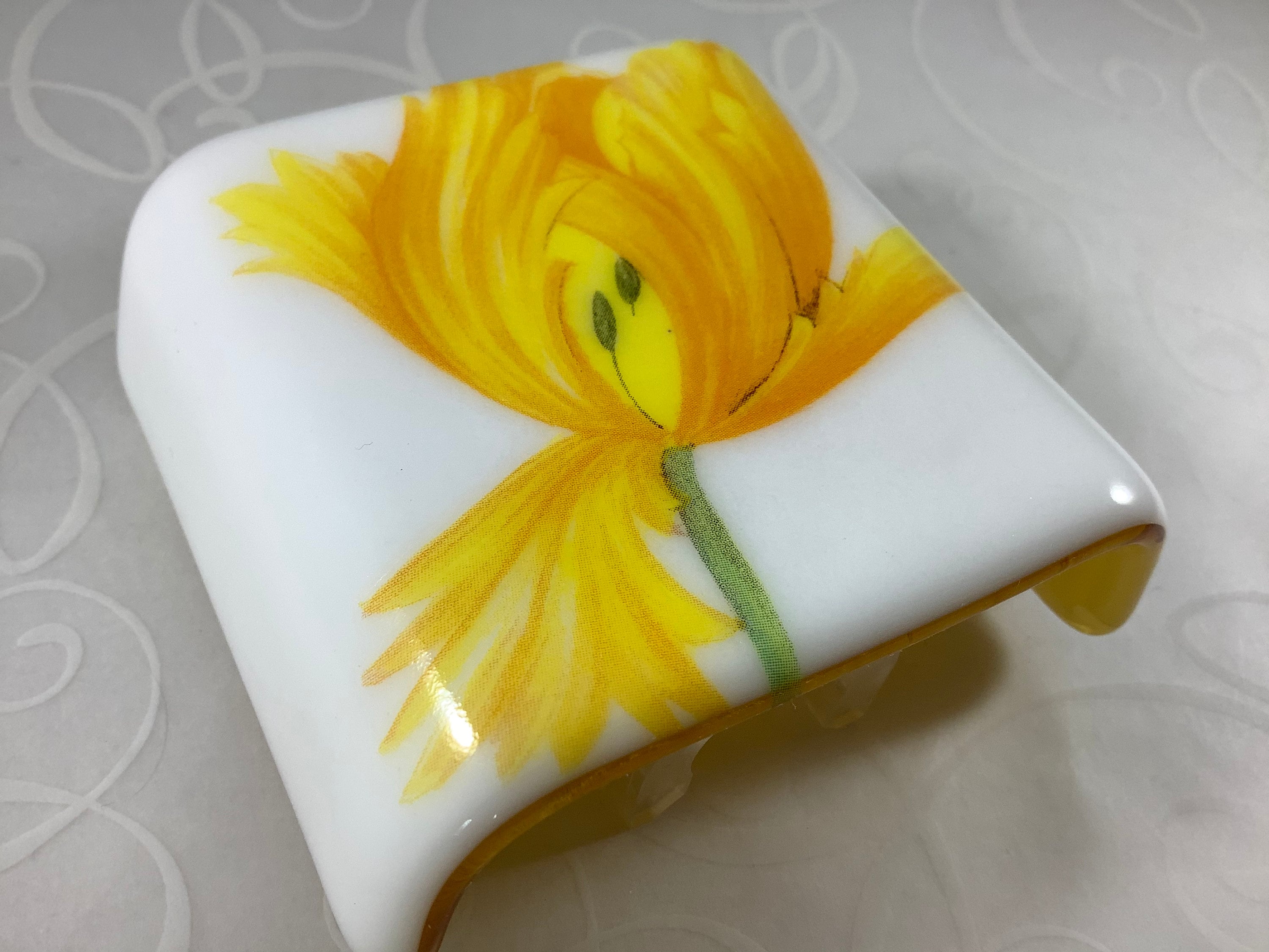 Tulip Floral Fused Glass Plug in Flower Night Light With | Etsy