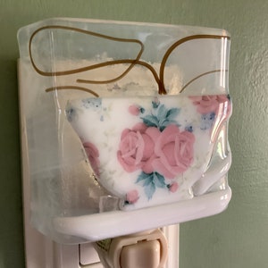 1 Tea Cup Fused Glass Plug in Kitchen Night Light Outlet Sconce - Etsy