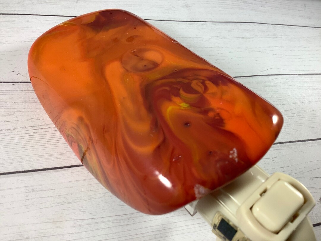 Orange You Fun Fused Glass Plug in Night Light Sconce With Draped Sides ...