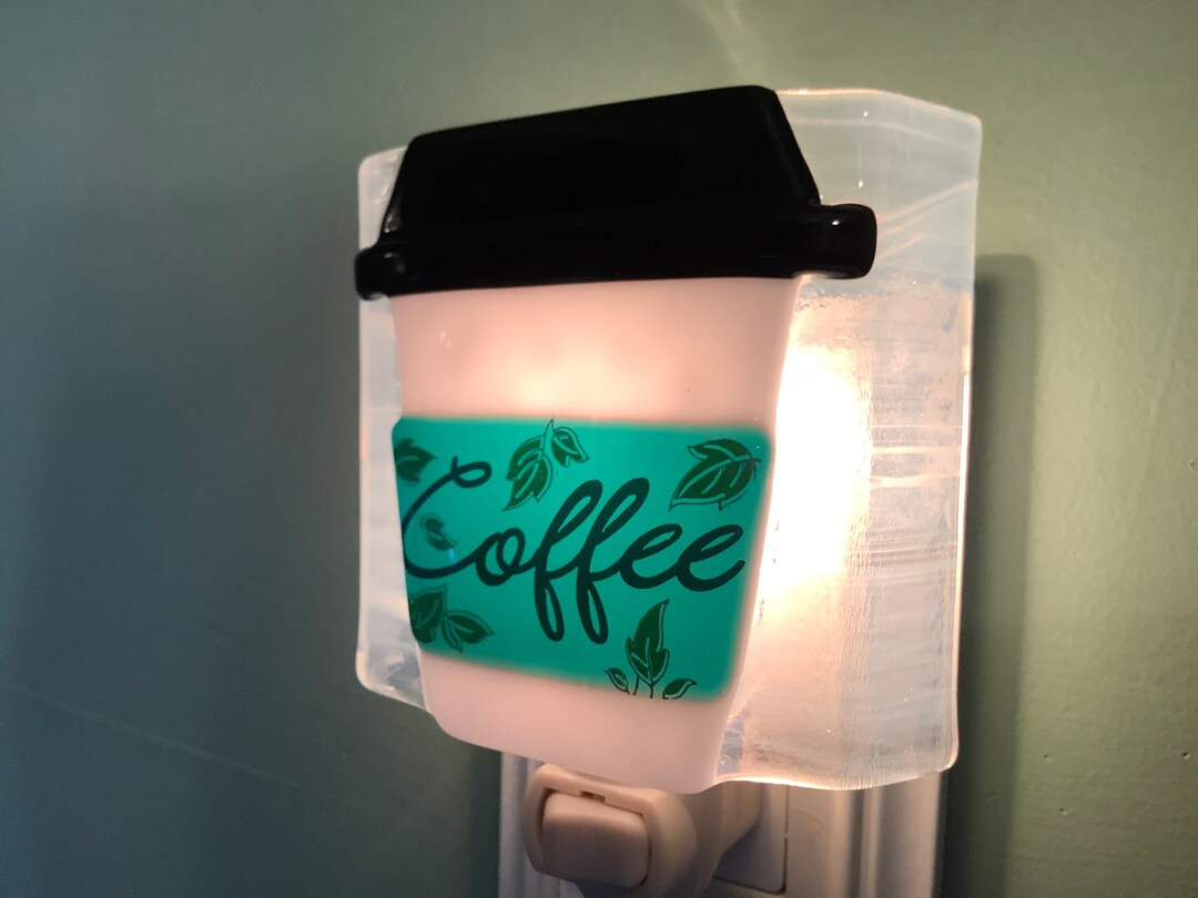 1 Coffee Cup Fused Glass Plug in Kitchen Night Light Sconce - Etsy