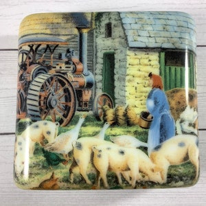 Farm Fused Glass Plug in Farmer Night Light With Draped Sides Outlet ...