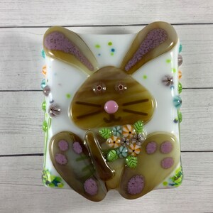 1 Brown Bunny Fused Glass Plug in Night Light Mini Wall Sconce - Etsy