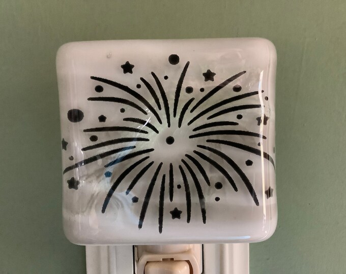 Fireworks Fused Glass Plug in New Year's Night Light With - Etsy