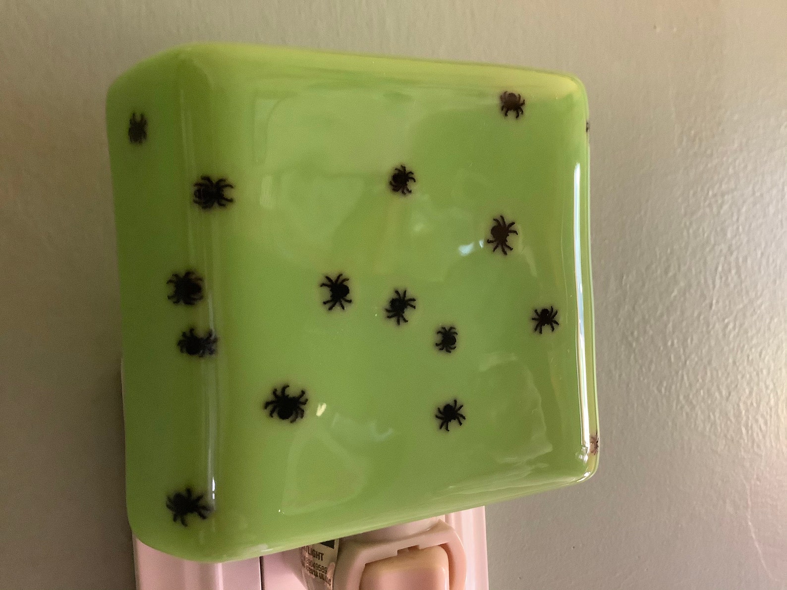 Spider Millefiori Fused Glass Plug in Night Light With Draped Rounded ...