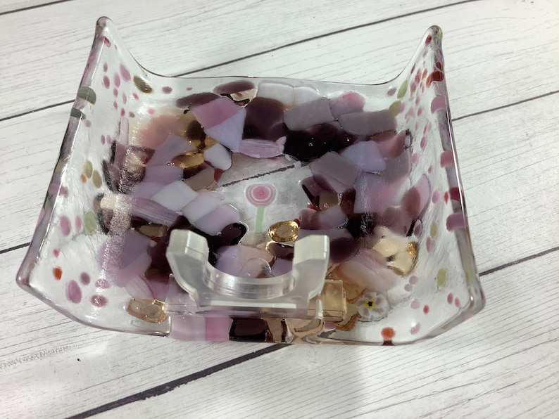 1 Valentine Heart Wreath Fused Glass Wall Plug in Valentine - Etsy