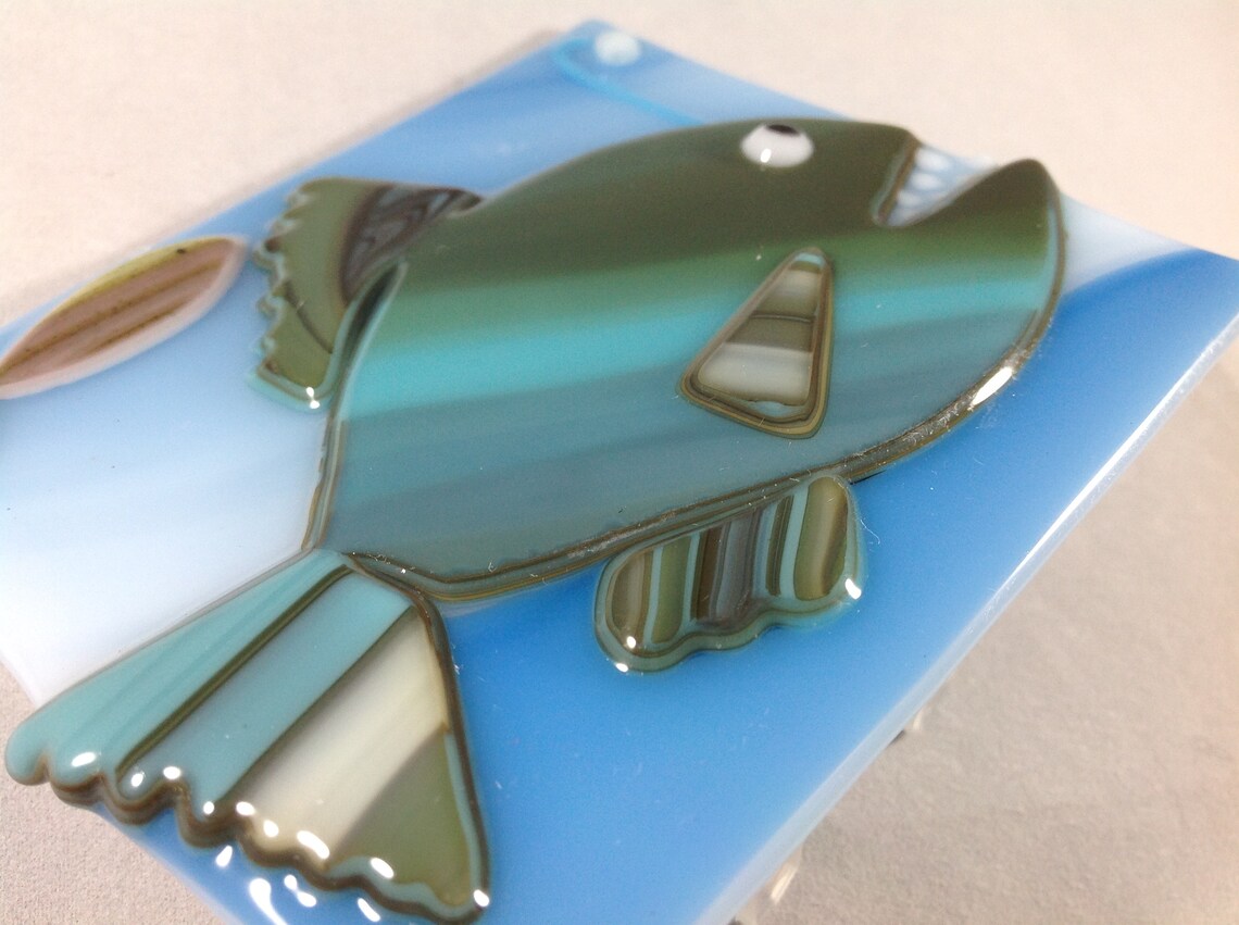 1 Anglerfish Under the Sea Crazy Fish Unique Fish Fused Glass - Etsy