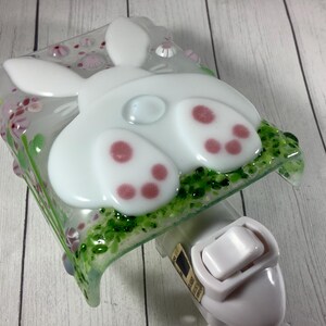 1 Hopping Bunny Butt Fused Glass Rabbit Easter Bunny Peter Cotton Tail ...