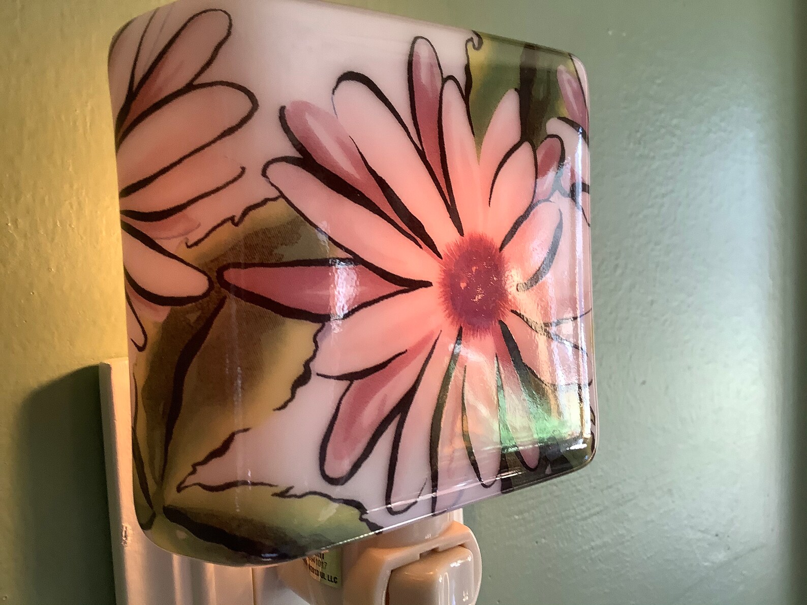 Purple Daisy Flowers Fused Glass Plug In Cornflower Night | Etsy
