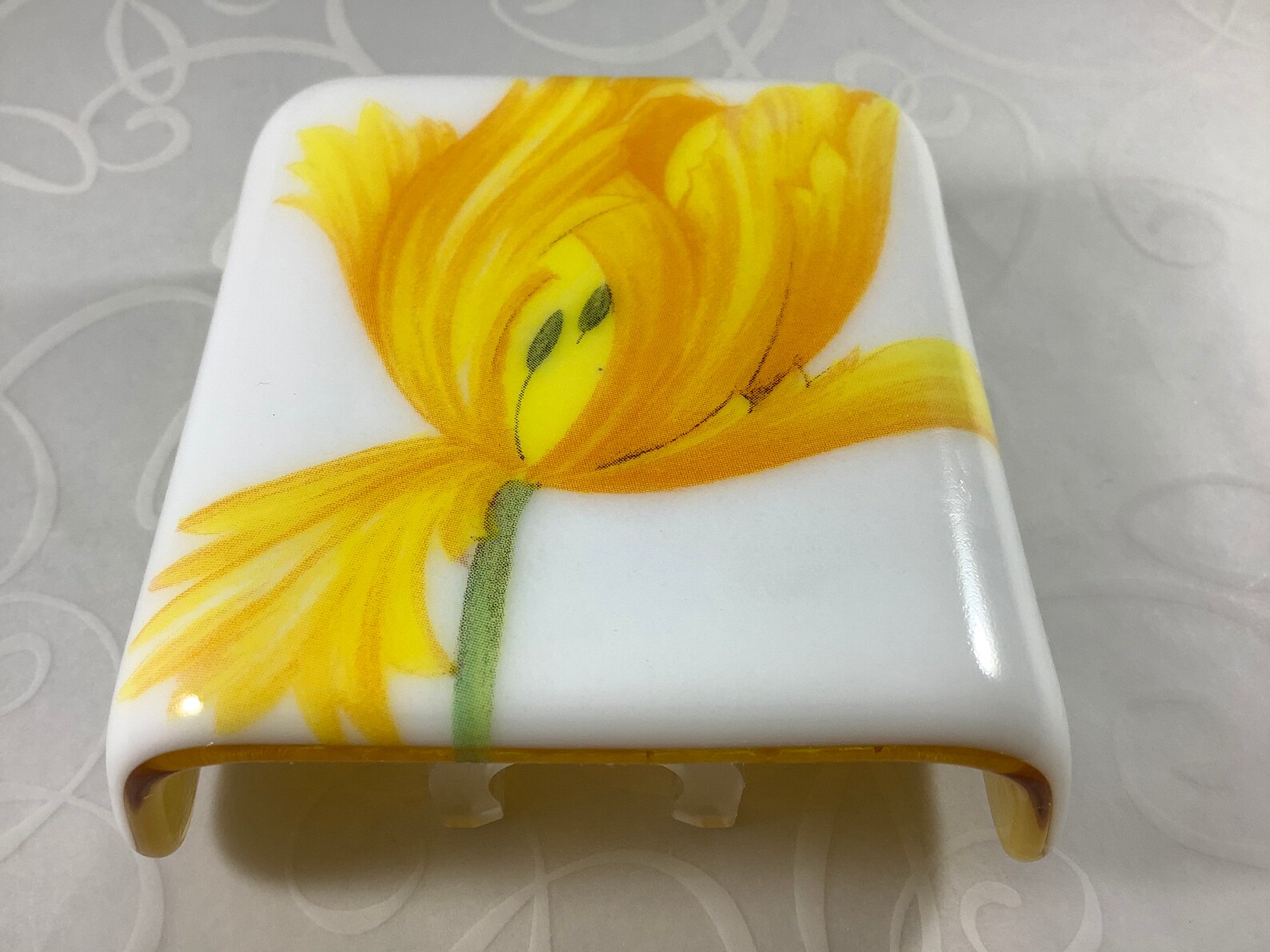 Tulip Floral Fused Glass Plug in Flower Night Light With | Etsy