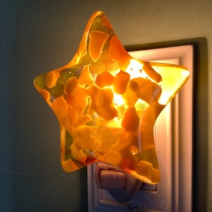 1 Yellow Star Fused Glass Plug in Night Light - Etsy