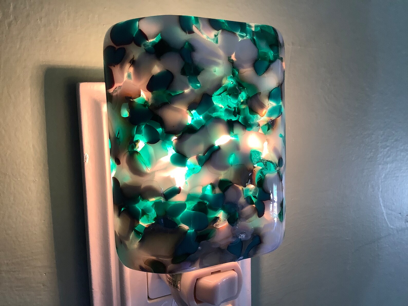 Reactive Frit Fused Glass Glass Plug in Night Light - Etsy