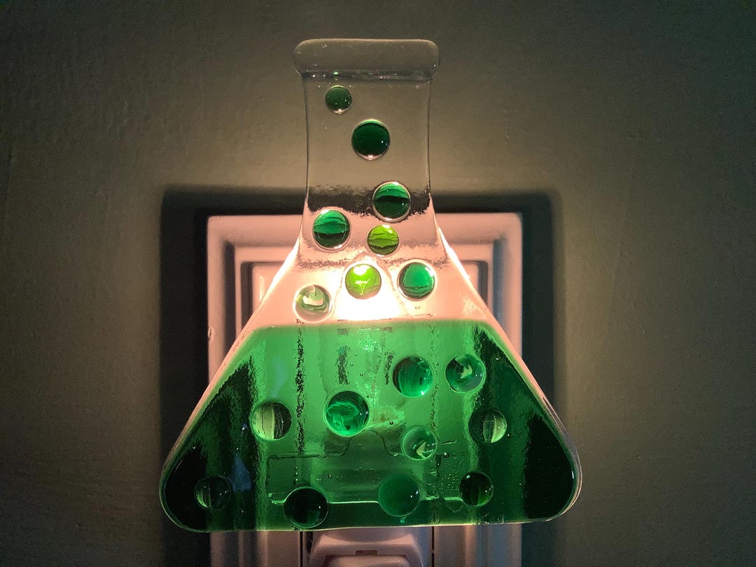 Mad Scientist Halloween Beaker Fused Glass Unique Night Light - Etsy