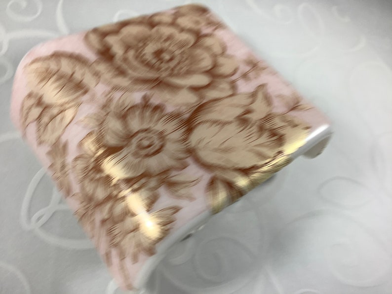 Pink Fused Glass Plug In Gold Flower Night Light with Draped | Etsy