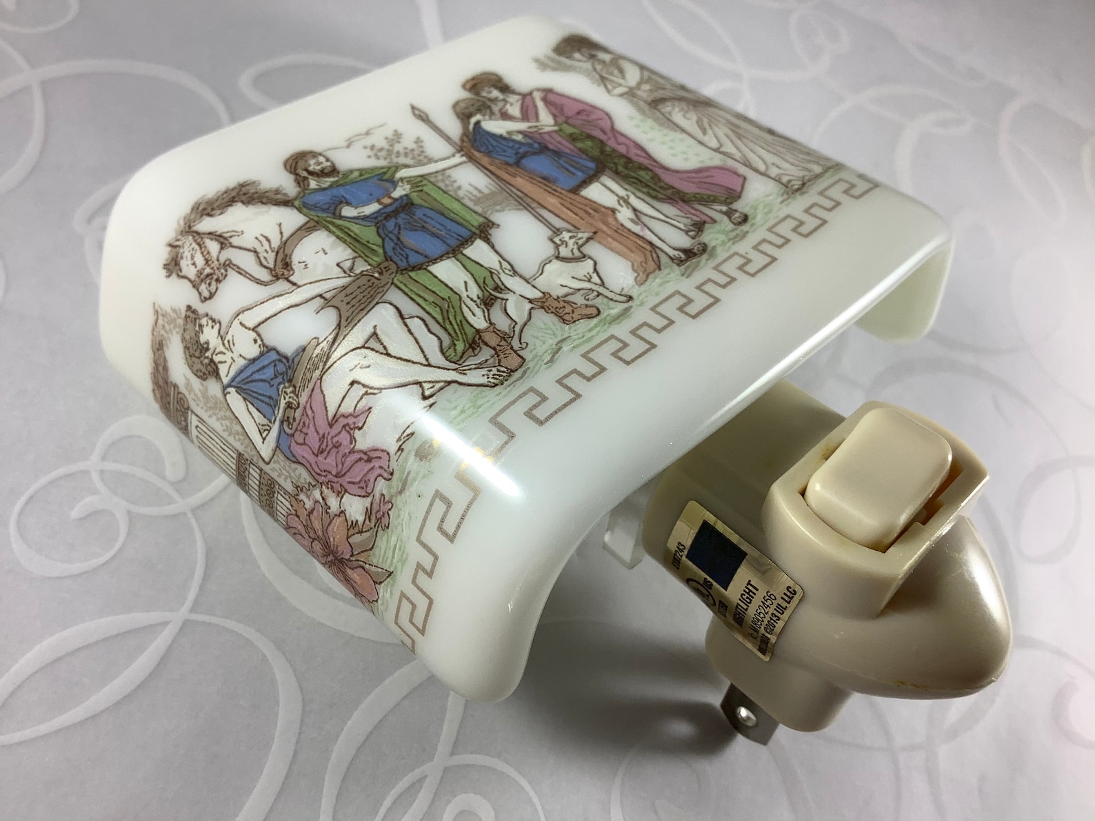 Greek Fused Glass Plug in Night Light With Draped Curved Edges | Etsy