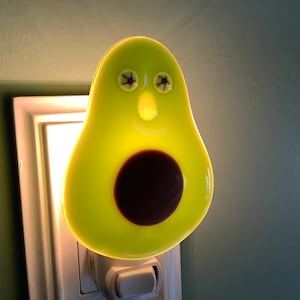 1 Avocado Fused Glass Plug in Fruit Night Light - Etsy