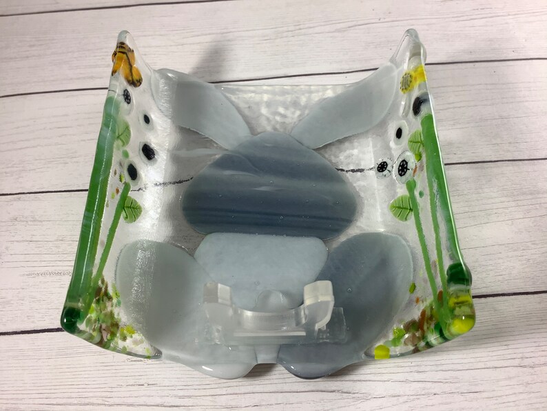 1 Gray Bunny Fused Glass Plug in Night Light Outlet Sconce - Etsy