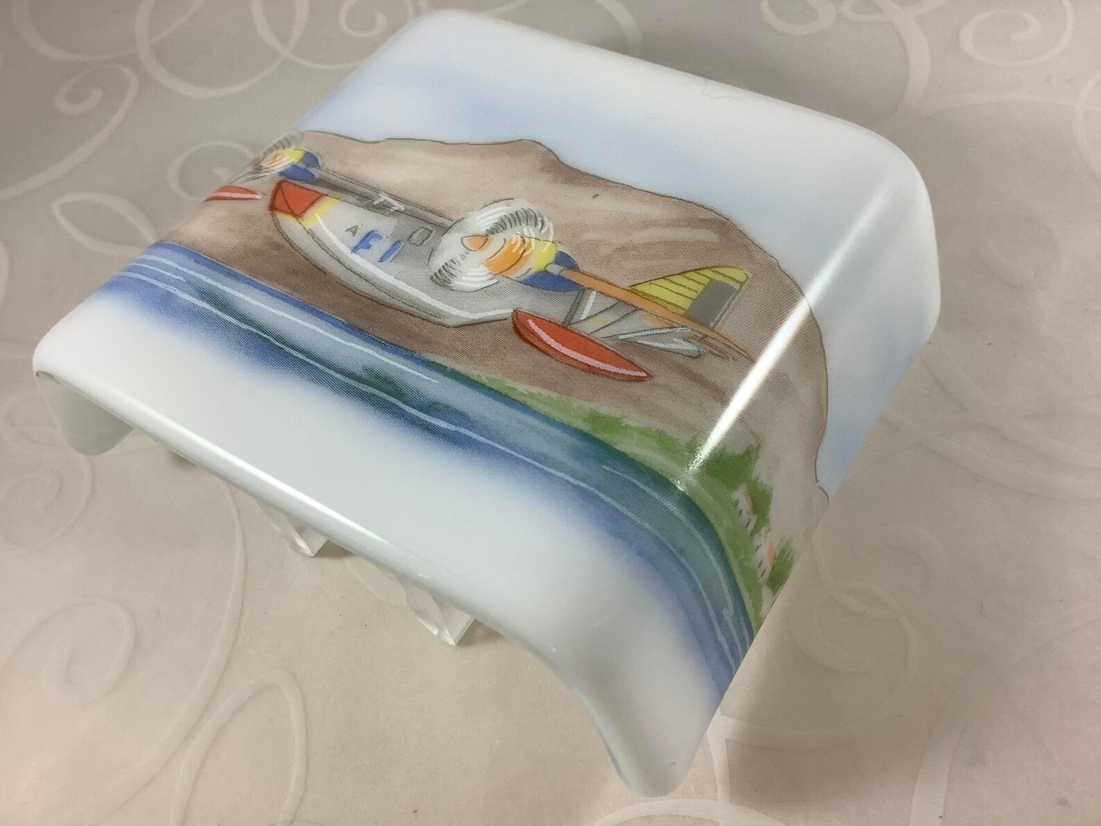 Plane Fused Glass Plug in Travel Night Light With Draped Sides - Etsy
