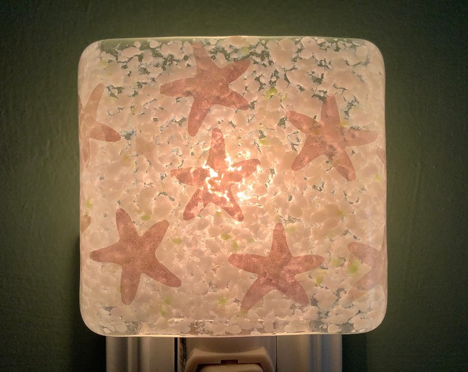 Starfish Frit Fused Glass Plug in Beach Night Light With - Etsy