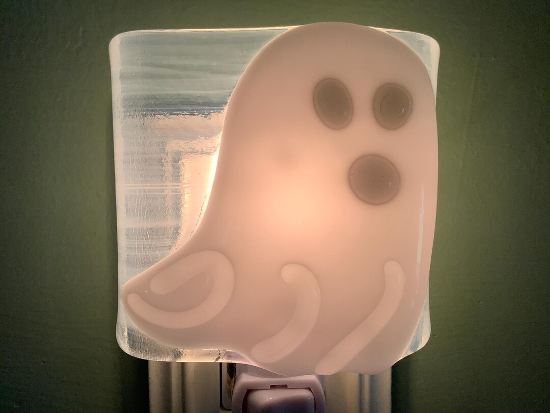 1 Halloween Fused Glass Ghost Plug in Night Light Mini Outlet Sconce - Etsy