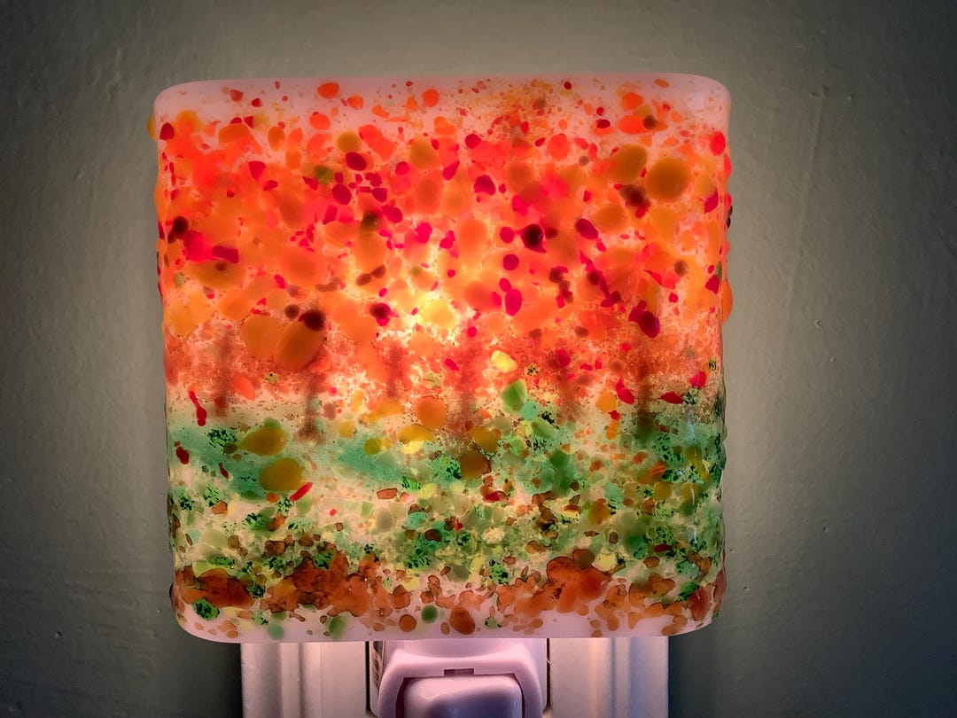 Fabulous Fall Foliage Fun Fused Glass Plug in Autumn Night Light Outlet ...