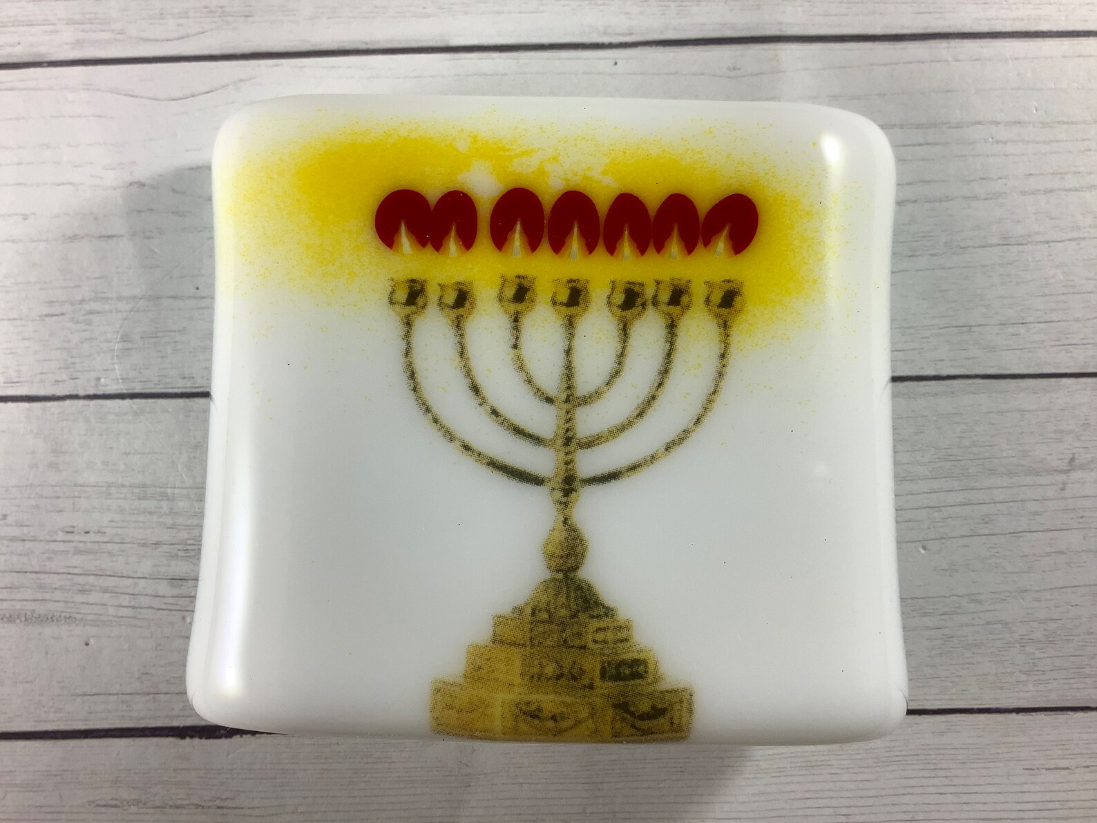 Menorah Fused Glass Plug in Jewish Night Light Outlet Sconce - Etsy