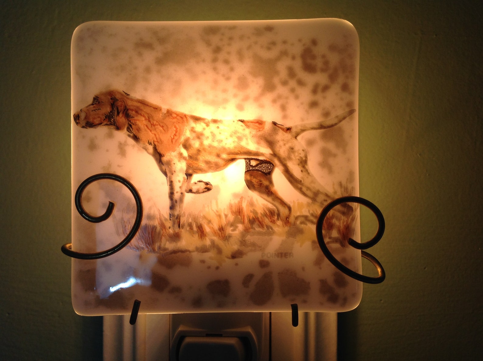 English Pointer Fused Glass Plug in Night Light or Changeable | Etsy