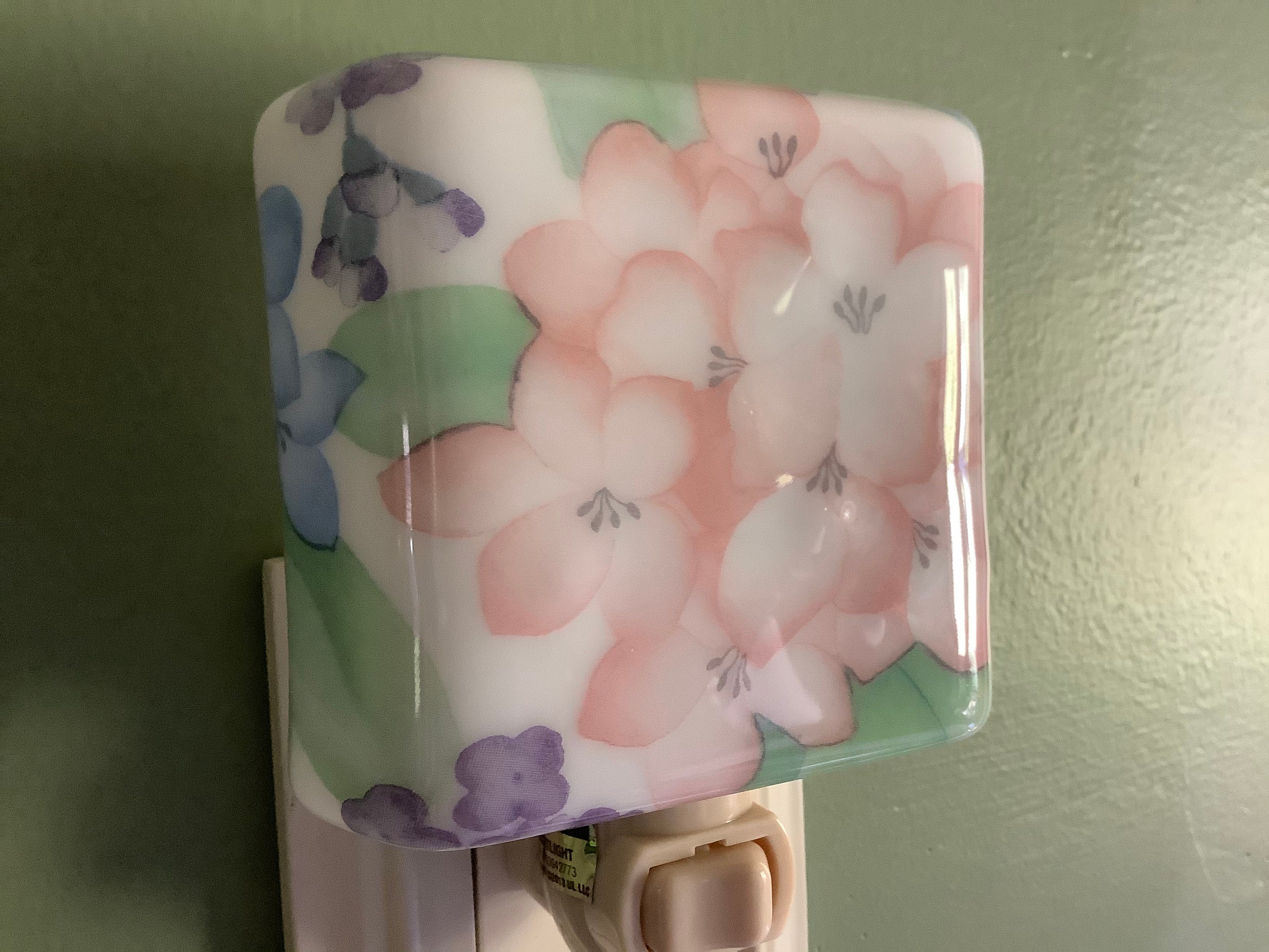 Hydrangea Fused Glass Plug In Flower Night Light with Draped | Etsy