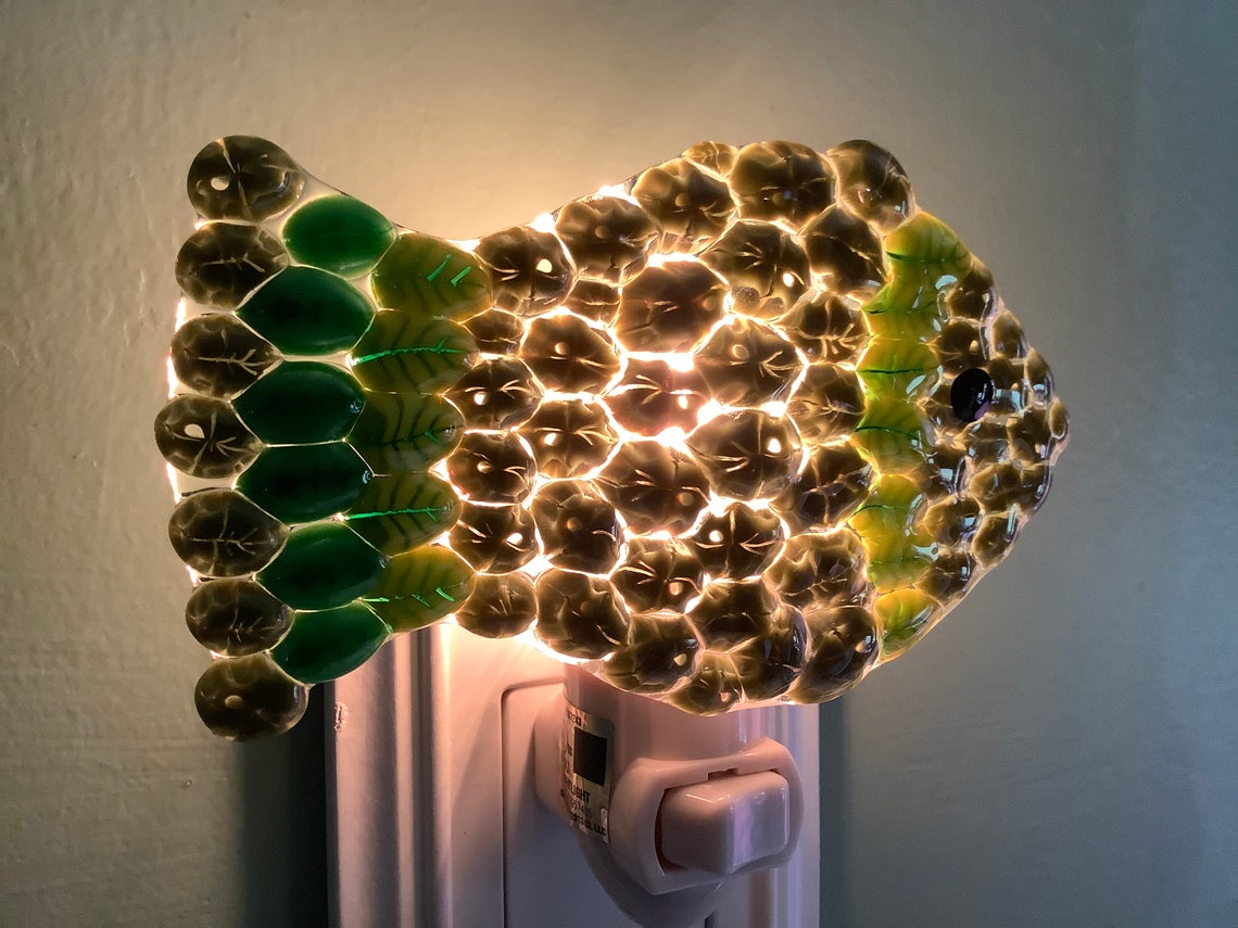 1 Millefiori Fish Fused Glass Plug in Night Light - Etsy