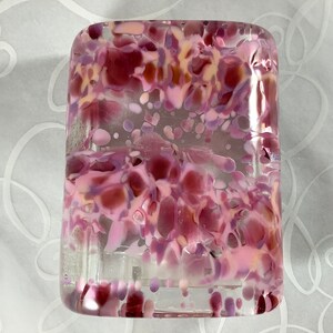 Fused Glass Pink Frit Plug in Frit Night Light With Draped Curved Sides ...