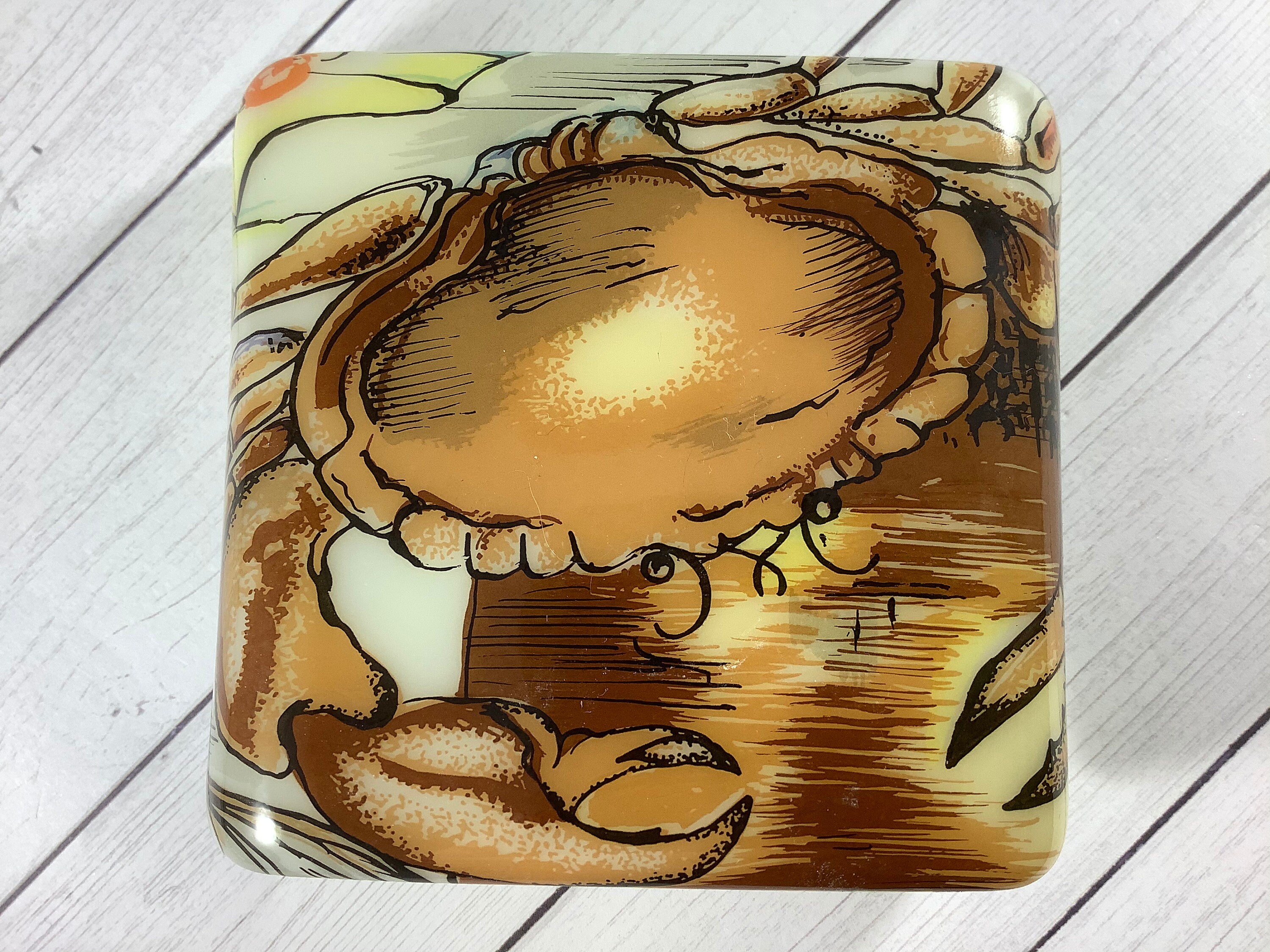 Crab Fused Glass Plug in Kitchen Night Light With Draped Sides - Etsy UK