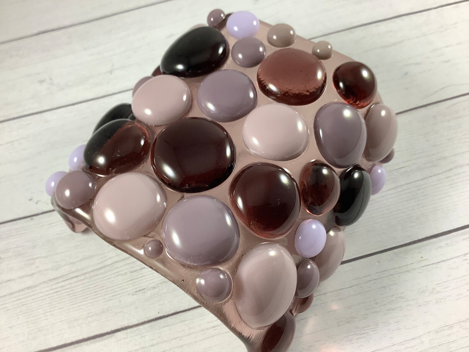 1 Purple Passion Dots Fused Glass Plug in Night Light With Draped ...