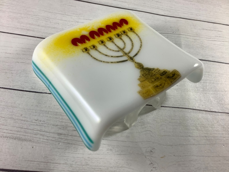Menorah Fused Glass Plug in Jewish Night Light Outlet Sconce - Etsy