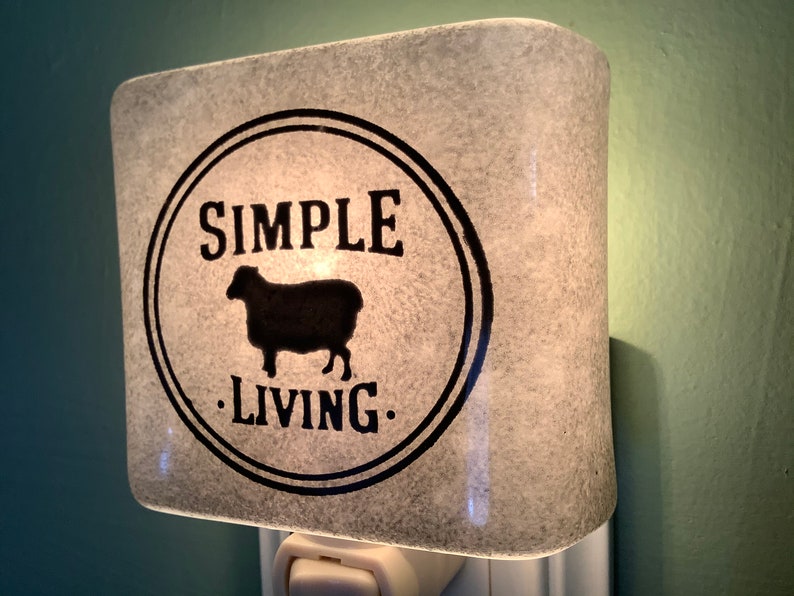 Sheep Fused Glass Plug in Farmhouse Decor Night Light With - Etsy
