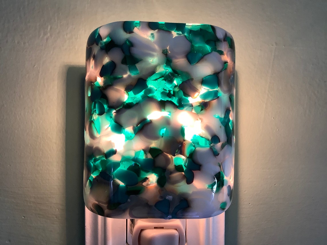 Reactive Frit Fused Glass Glass Plug in Night Light - Etsy