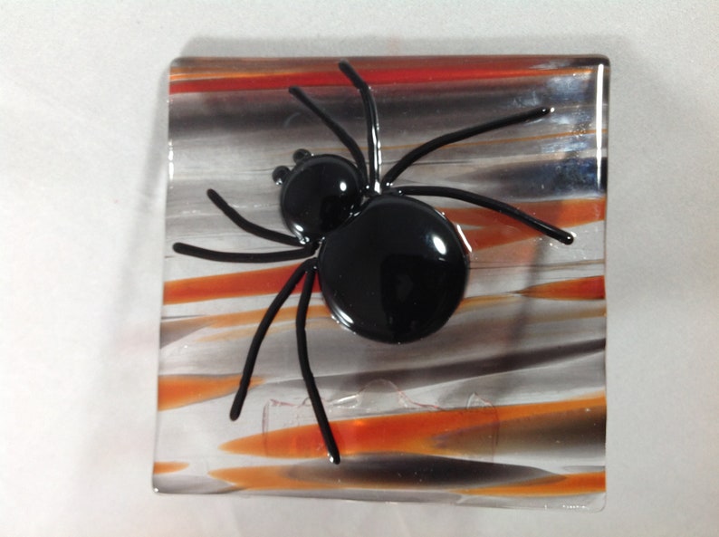 Spider Fused Glass Plug In Creepy Halloween Night Light | Etsy