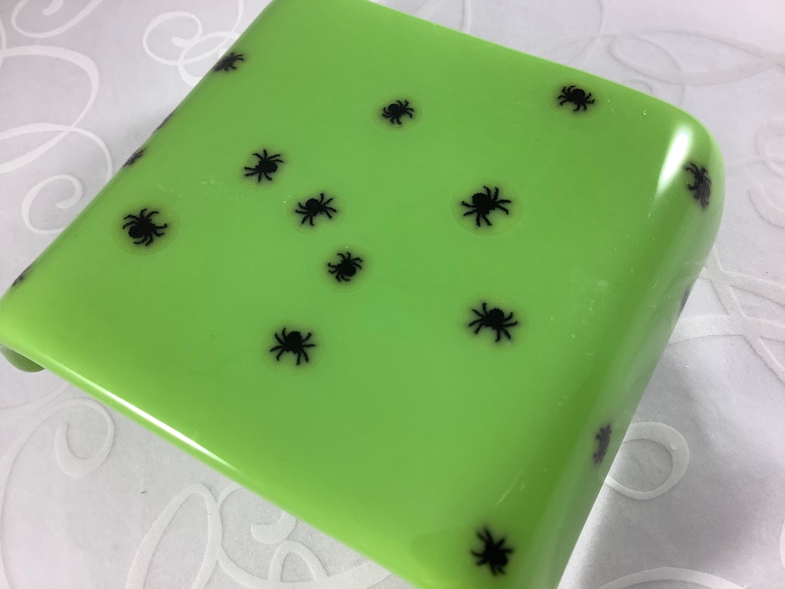 Spider Millefiori Fused Glass Plug in Night Light With Draped Rounded ...