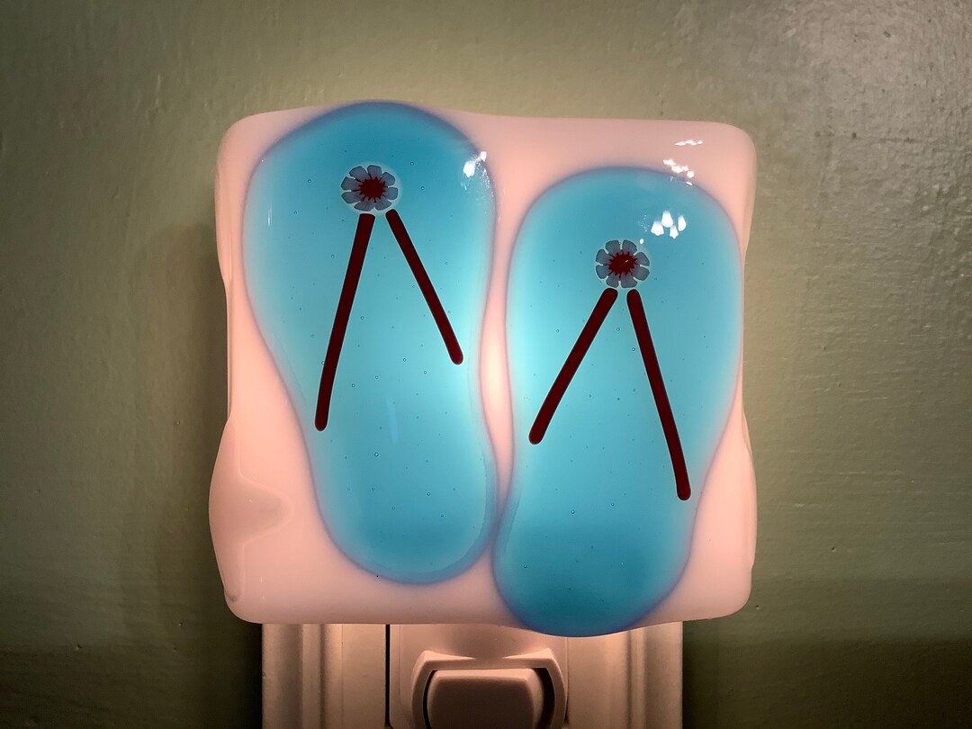 Flip Flop Fused Glass Plug in Summer Night Light Outlet Sconce - Etsy