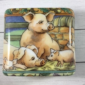 Pigs Fused Glass Plug in Farm Animal Night Light With Draped Curved ...