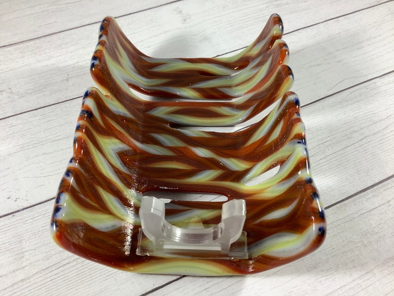 Rust Color Fused Glass Plug in Night Light With Draped Sides | Etsy