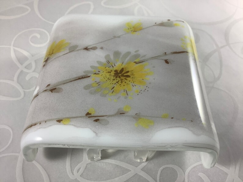 Wild Yellow Flowers Fused Glass Plug in Flower Night Light | Etsy