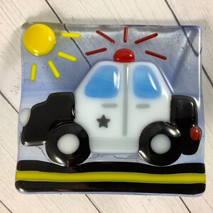 1 Police Car Fused Glass Plug in Night Light - Etsy