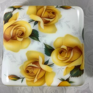 Yellow Rose Fused Glass Plug in Outlet Sconce - Etsy