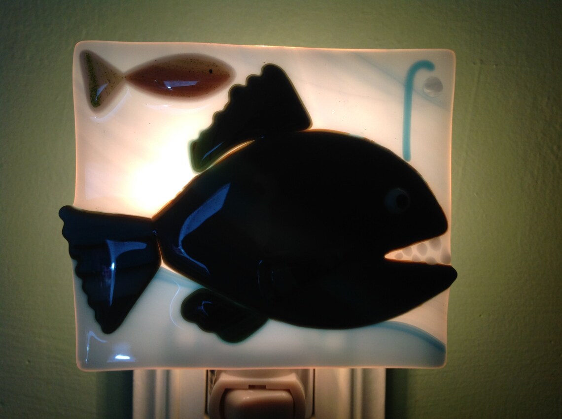 1 Anglerfish Under the Sea Crazy Fish Unique Fish Fused Glass - Etsy