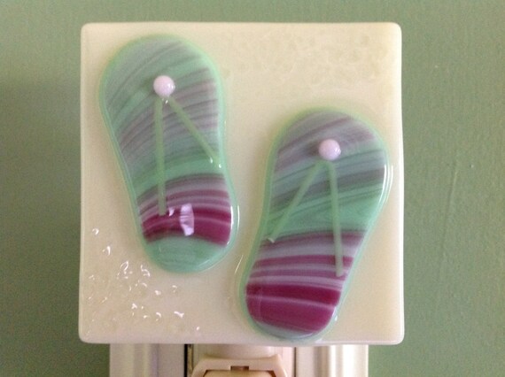 Flip Flop Fused Glass Plug In Summer Night Light | Etsy