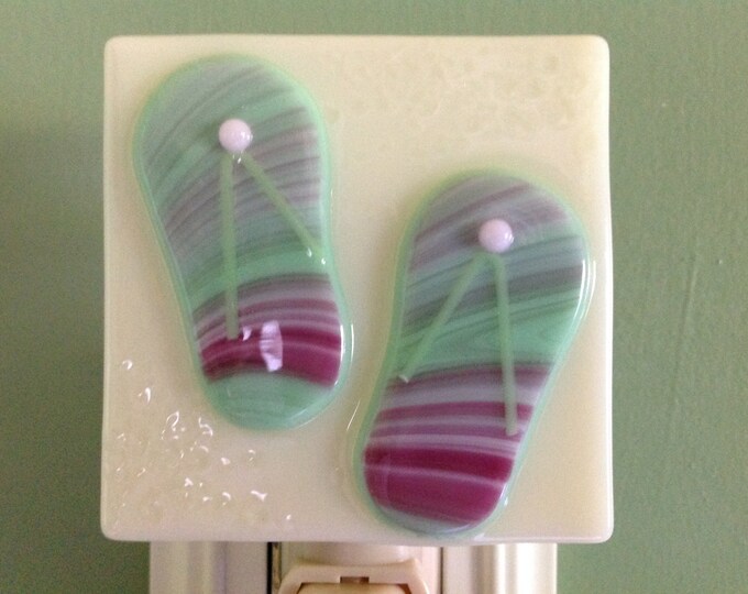Flip Flop Fused Glass Plug in Summer Night Light - Etsy