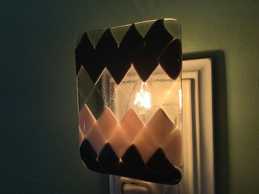 BUNDLE SALE Fused Glass Gray Chevron Night Light SALE 4 for 20 - Etsy