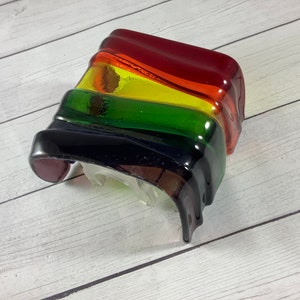 Rainbow Wave Fused Glass Plug in Night Light With Draped Sides Mini ...